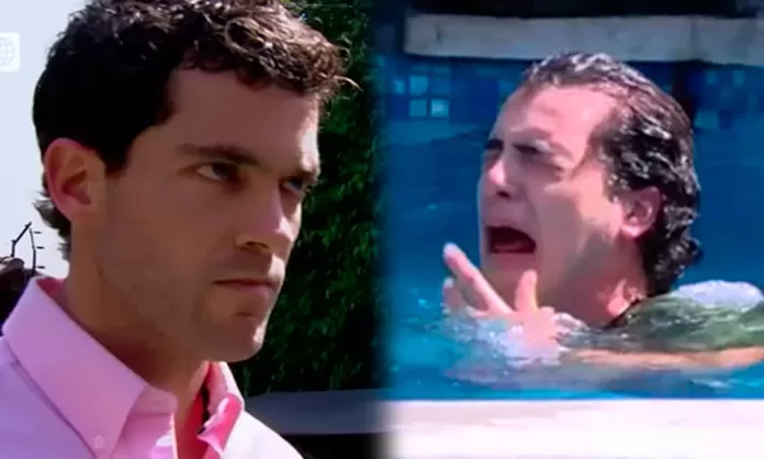 Patrick enloqueció con Santi Cross y lo lanzó a la piscina