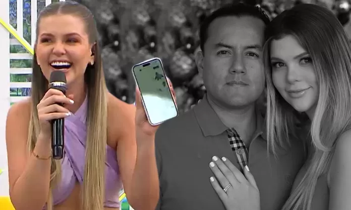 Brunella Horna mostró bochornoso sticker de Richard Acuña