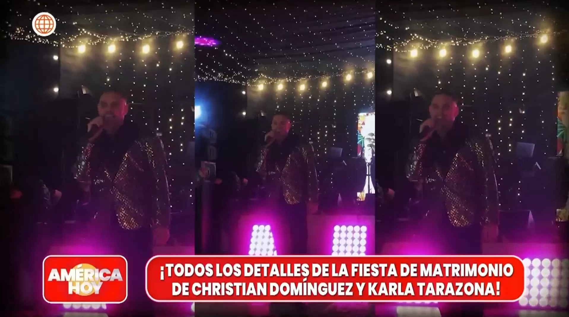 Domínguez y Karla: Cantan "La incondicional" en plena boda