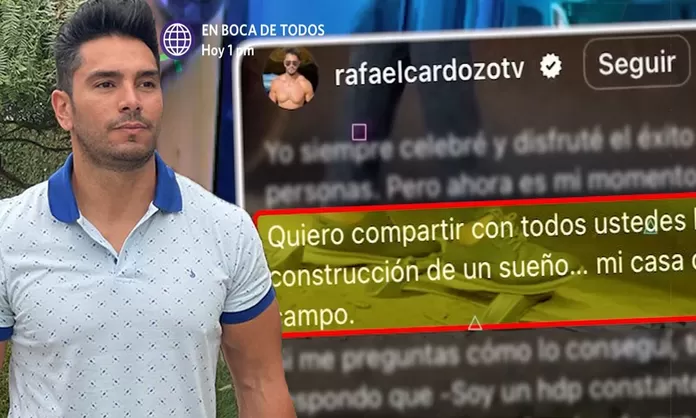 Rafael Cardozo presenta la construcción de su casa de campo ¿sin Cachaza?