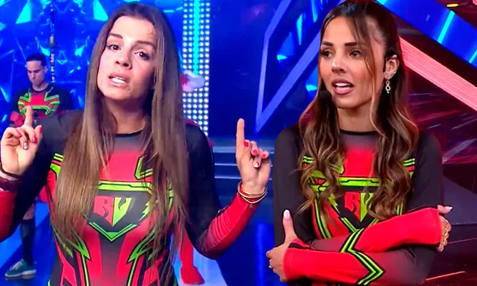 Luciana Fuster lució incómoda por falla de la producción en juego y ...