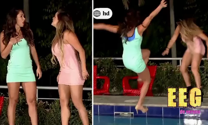 Alejandra Baigorria empujó a la piscina a Melissa Loza por reto de 'Rubí'