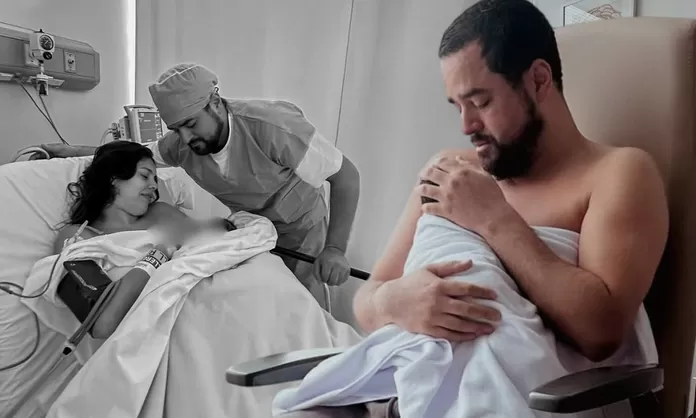 Franco Cabrera celebró así el nacimiento de su bebé