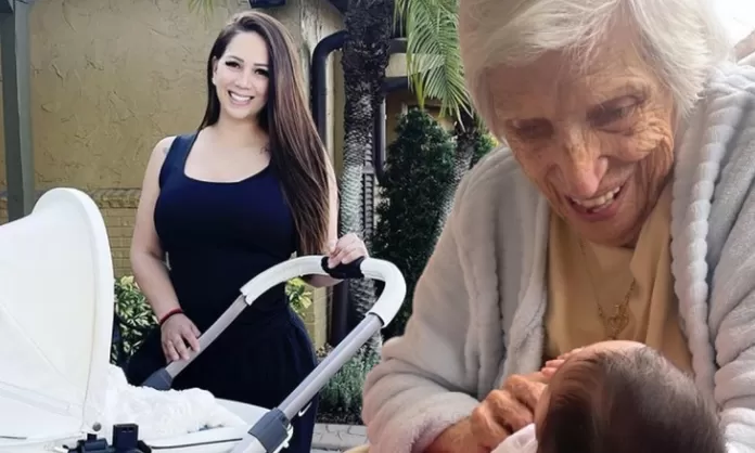 Melissa Klug compartió video de su bebé y su bisabuela