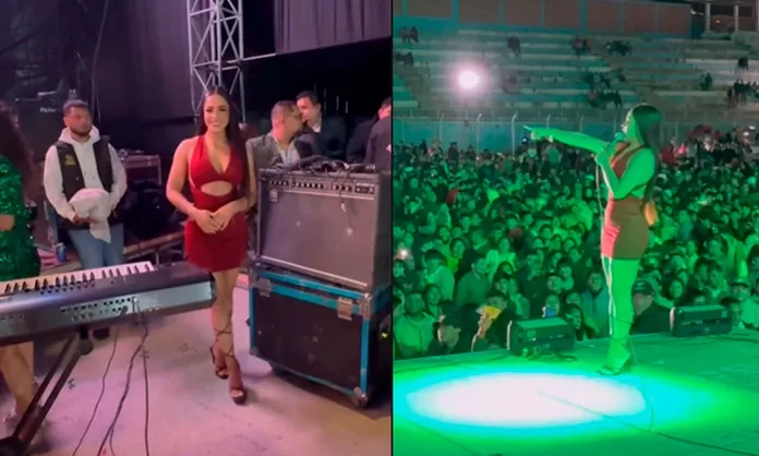 Onelia Molina debutó como animadora de cumbia