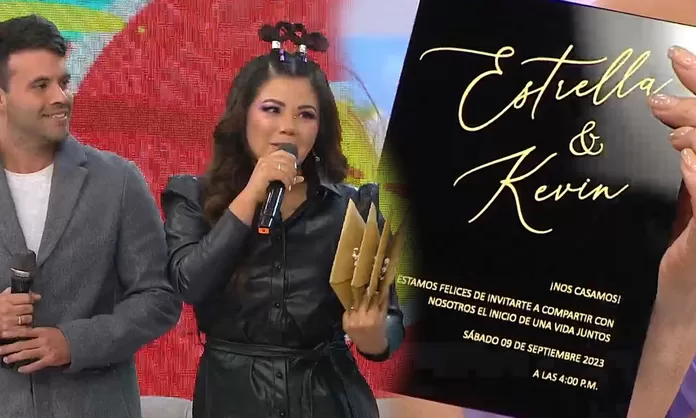 Estrella Torres presumió en vivo el parte de su matrimonio con Kevin Salas